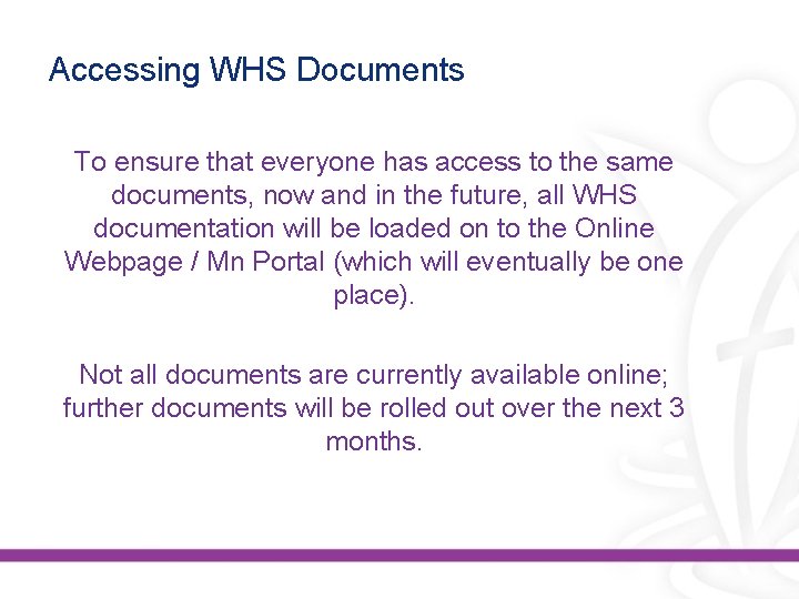 WHS Management System Training BLOCK 1 May 2013