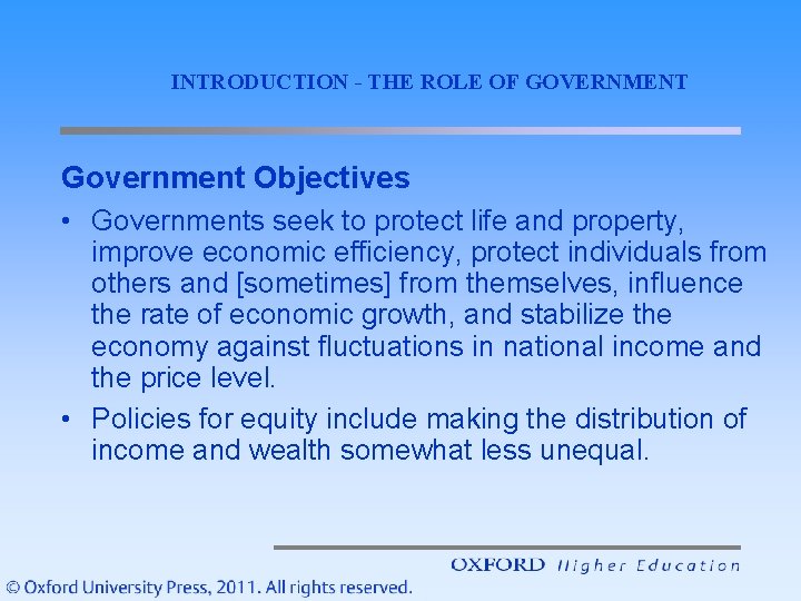 The Role of Government Chapter 14 LIPSEY CHRYSTAL