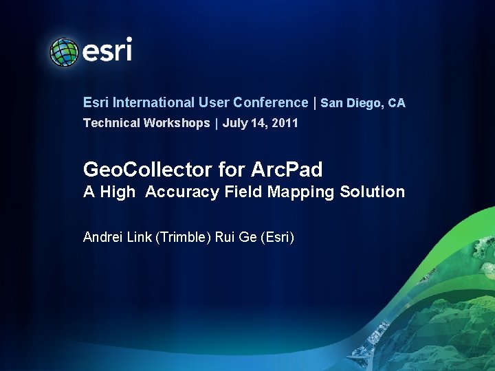 Esri International User Conference San Diego CA Technical