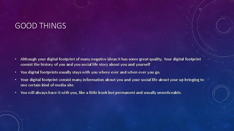 DIGITAL FOOTPRINT THE BASIC TRUTH OF WHAT YOU