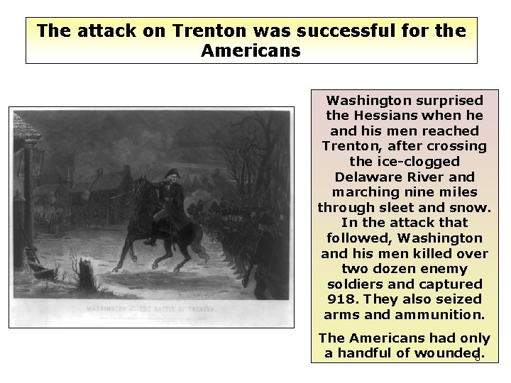 New York campaign Low morale Trenton Battle of