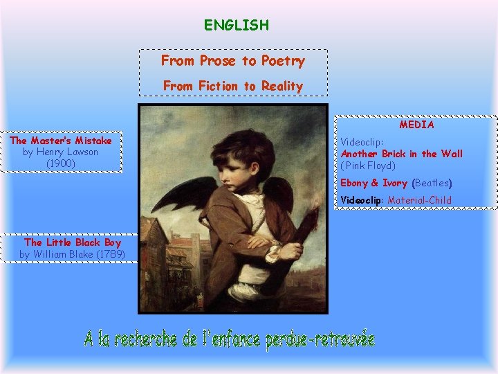 ENGLISH From Prose to Poetry From Fiction to