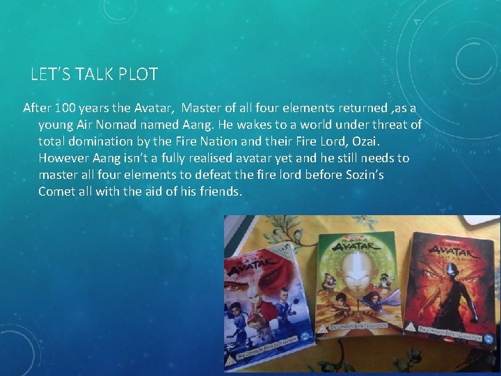 A PRESENTATION BY AMBER MARTIN AVATAR THE LAST