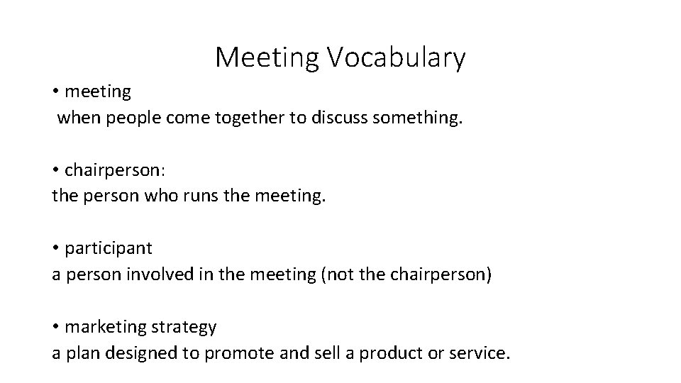 Unit 4 Listening to Meetings Speaking Practice Pay