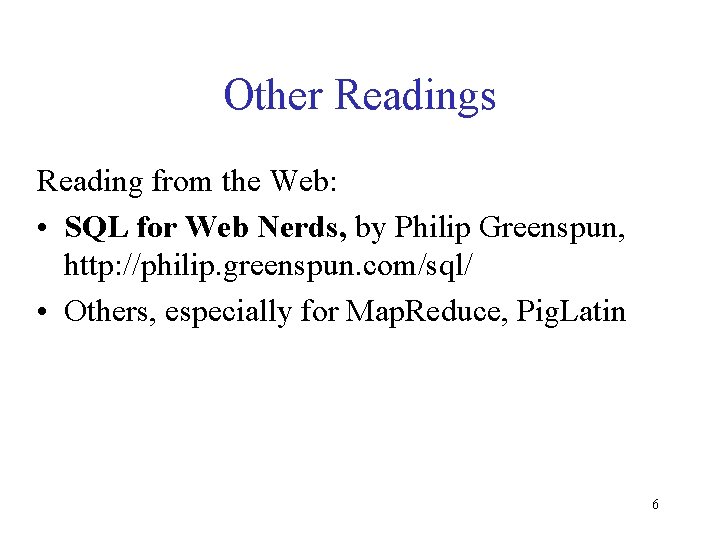 Database Systems Lecture 1 1 Staff Instructor Tova