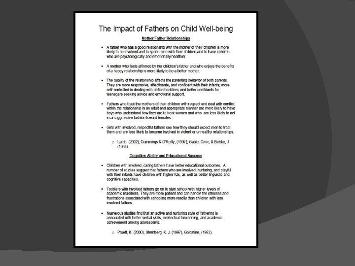 VALUES ROLES AND RESPONSIBILITIES THAT IMPACT FATHER ENGAGEMENT