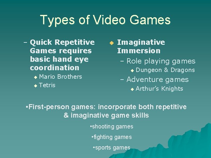 Video Games By Kathy Fergus Yen Dang Computer