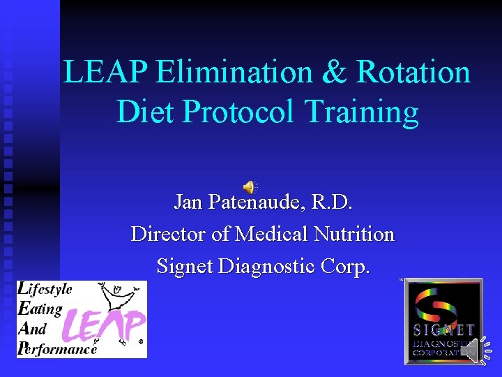 LEAP Elimination Rotation Diet Protocol Training Jan Patenaude