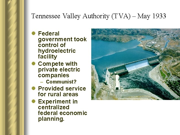 Franklin D Roosevelt and the New Deal Background