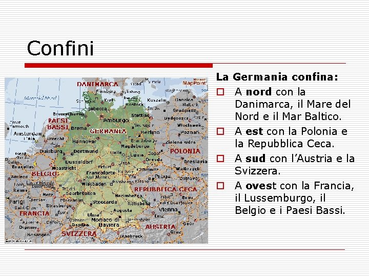 LA GERMANIA IL TERRITORIO POSIZIONE CONFINI ED ESTENSIONE