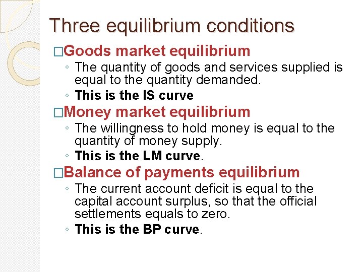 International Money Finance Chapter 13 The ISLMBP Approach