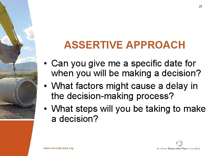 ASSERTIVE SALES BEING THERE Presenter Robin Wolf www