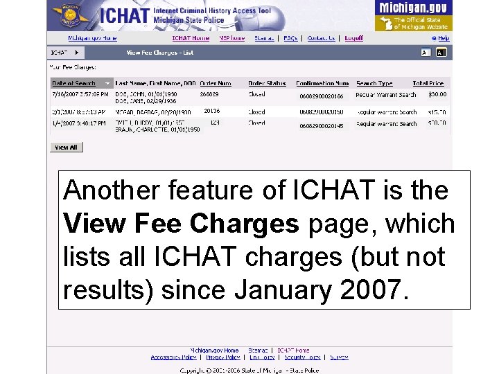 Welcome to ICHAT The Michigan State Police Internet