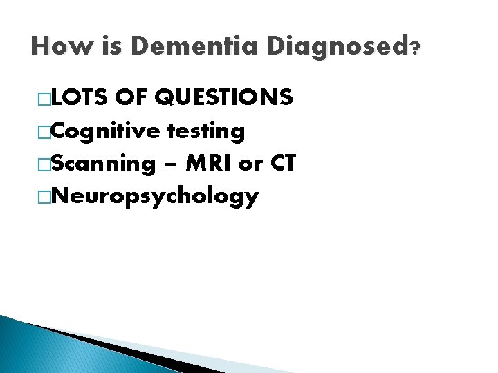 Dementia Diagnosis in Care Homes By Alex Stephenson