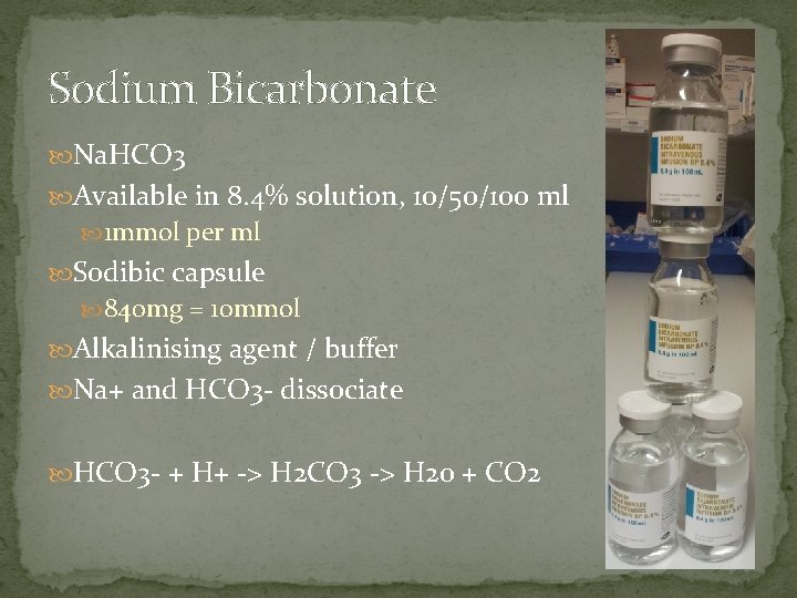 Sodium Bicarbonate use in critical care Matt Van