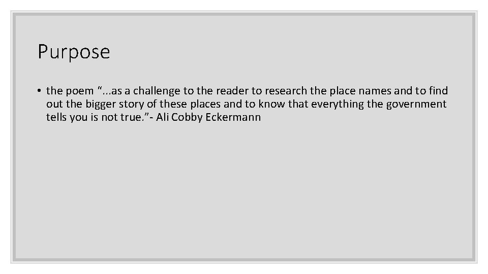 Oombulgarri Prescribed Poem by Ali Cobby Eckermann Oombulgarri