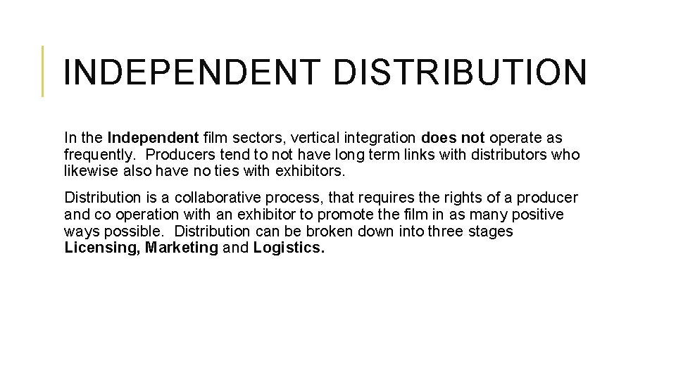EXPLAINING DISTRIBUTION Ellie Short INTRODUCTION TO DISTRIBUTION The