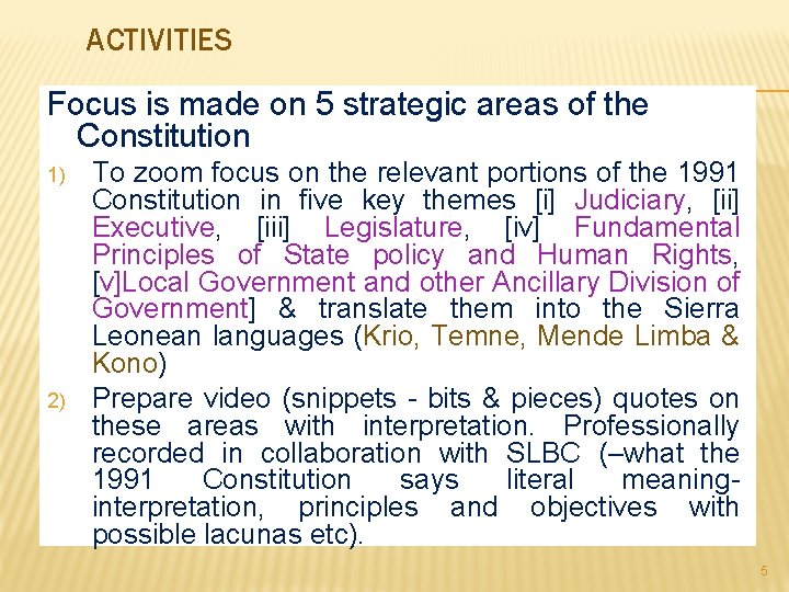 NATIONAL COMMISSION FOR DEMOCRACY NCD National Civic Education