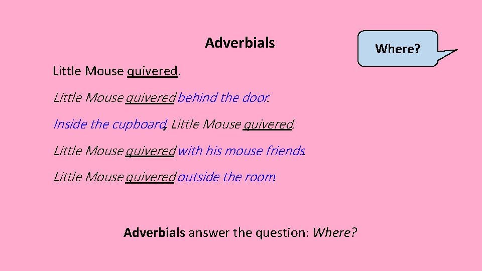Grammar Starter Adverbials and Fronted Adverbials tell us