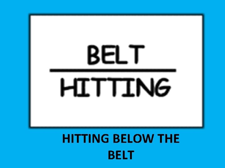 REBUS CROSS ROADS HITTING BELOW THE BELT FOR