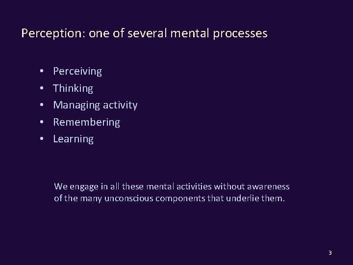 Mind and Matter III Perception and the Construction