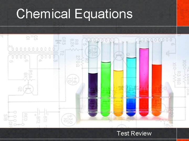 Chemical Equations Test Review 2 Label the parts