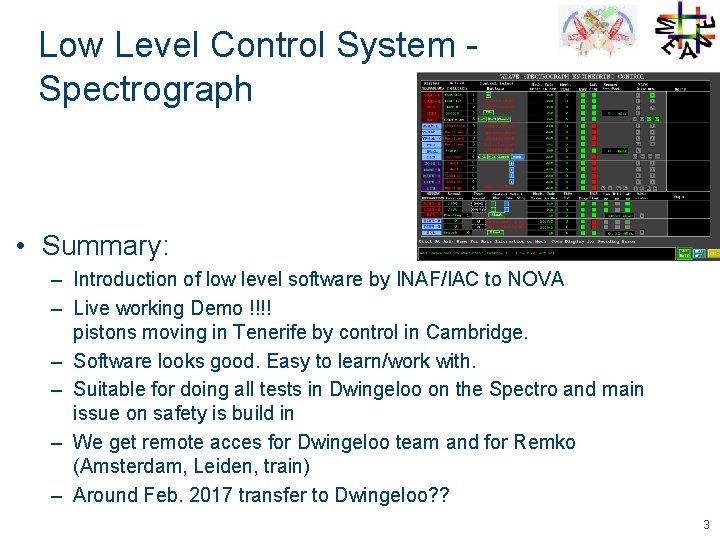 WEAVE Spectrograph allhands Summary 1 4 break out