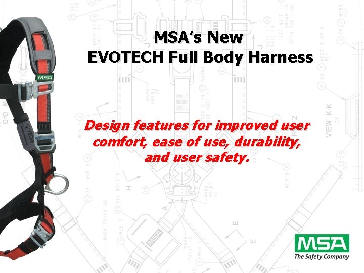 MSAs New EVOTECH Full Body Harness Design features