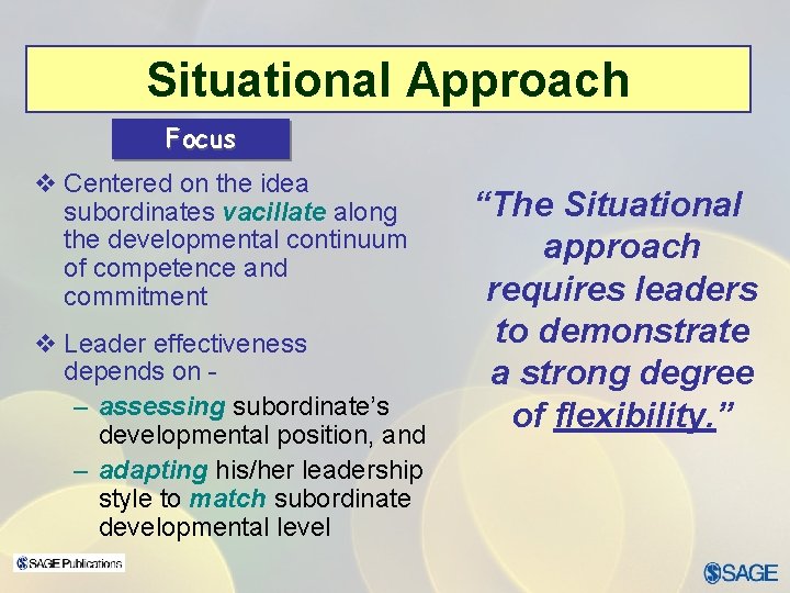 Leadership Chapter 5 Situational Approach Northouse 5 th