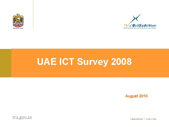 UAE ICT Survey 2008 August 2010 Overview of