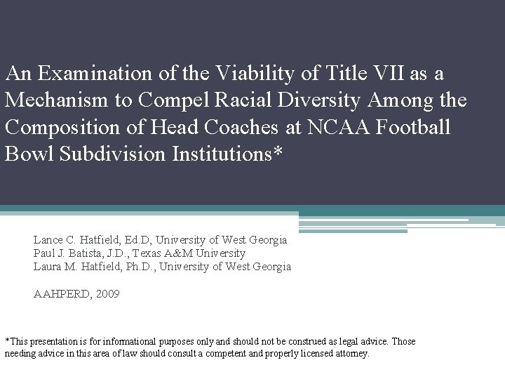 An Examination of the Viability of Title VII