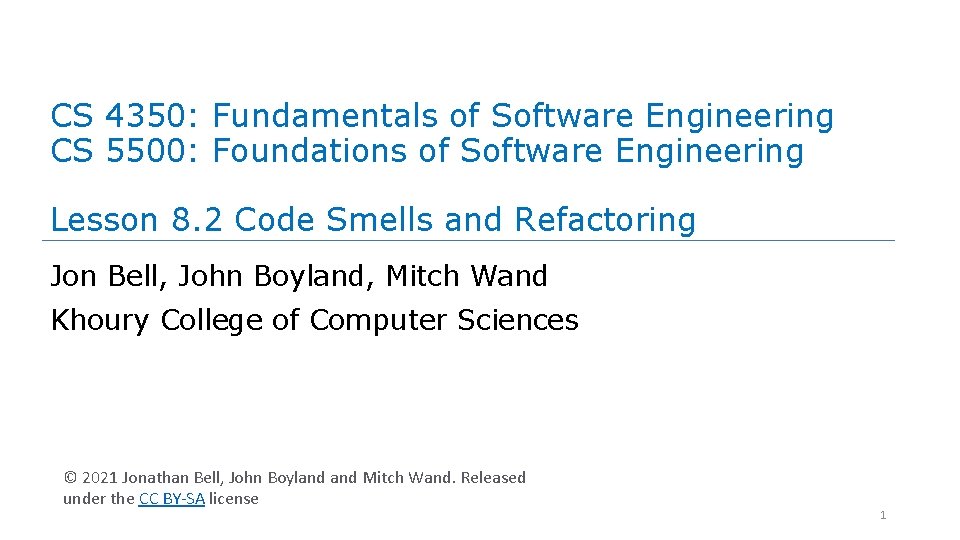CS 4350 Fundamentals of Software Engineering CS 5500