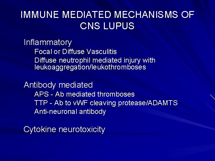 CNS LUPUS H Michael Belmont M D Director