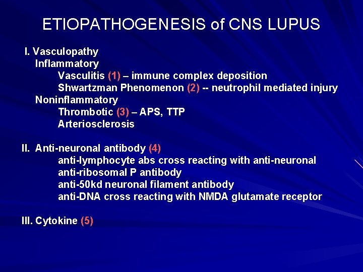 CNS LUPUS H Michael Belmont M D Director