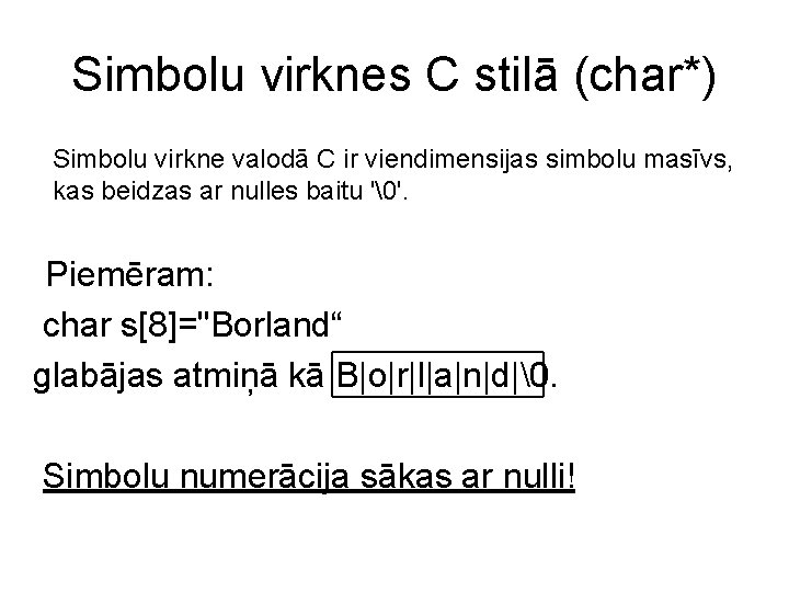 Simbolisk tipa maingie simbolu virkne k simbolu masvs