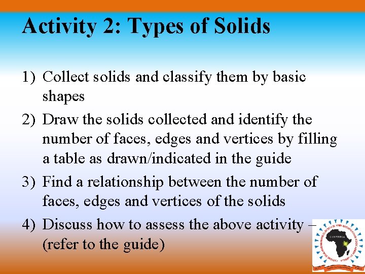 Surface Area of Solids Unit Plan Time Activity