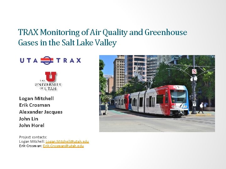 TRAX Monitoring of Air Quality and Greenhouse Gases