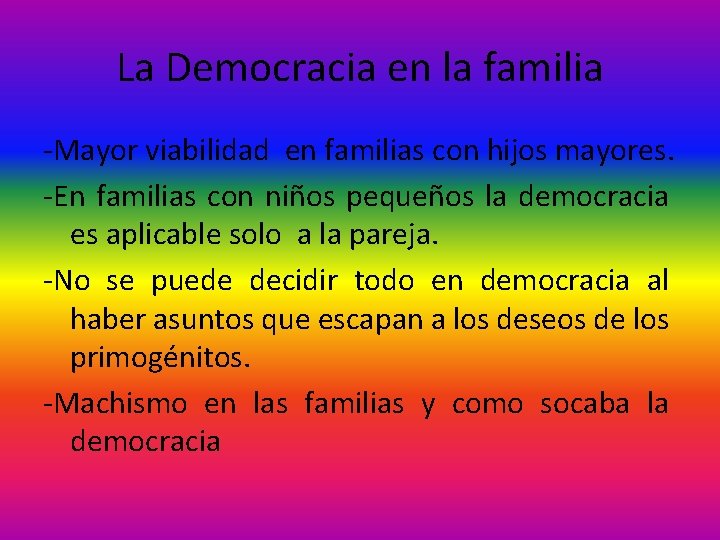 La Democracia en las Instituciones de la familia