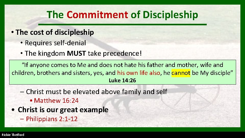 How Committed Are We Christians must be Totally