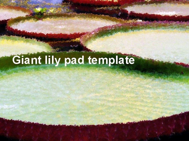 Giant lily pad template Example bullet point slide