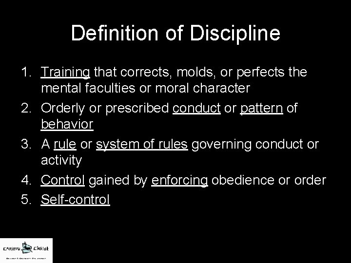 The well known secret DISCIPLINE Caribou Christ November