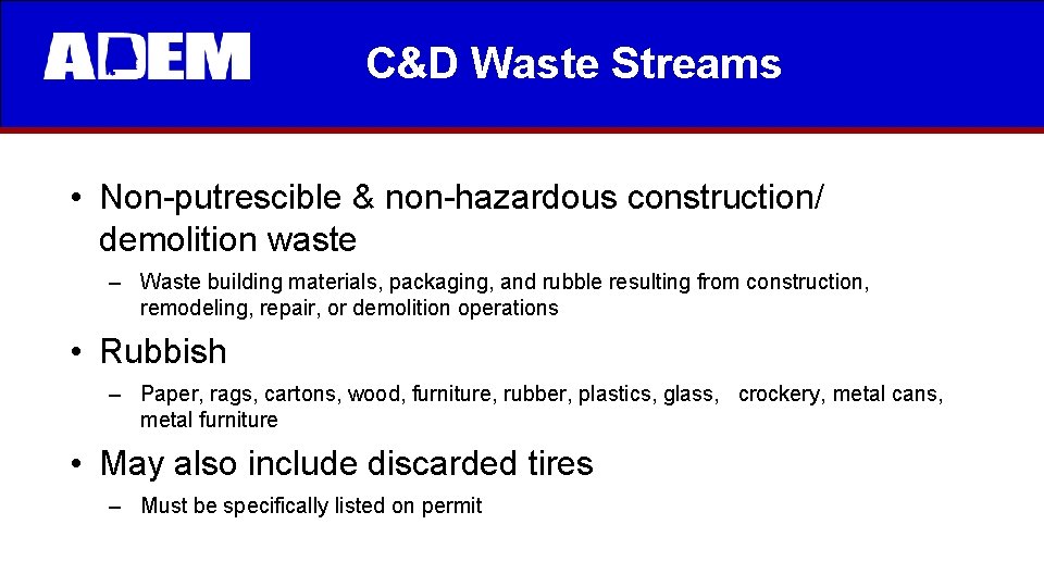 Proper Waste Management and Disposal adem alabama gov