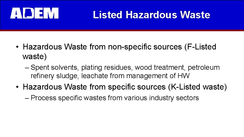Proper Waste Management and Disposal adem alabama gov