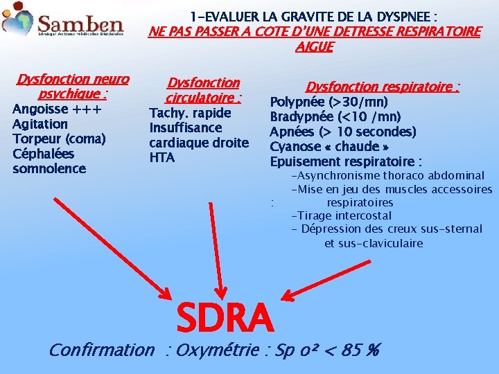 Conduite tenir devant une dyspne aigue Eric DOLLA