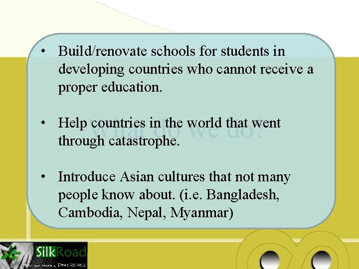 Silk Road First General Meeting EBoard Structure Melissa