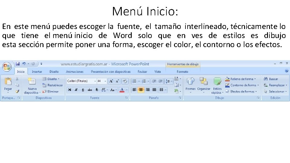 Barra de Men de Power Point Men Archivo
