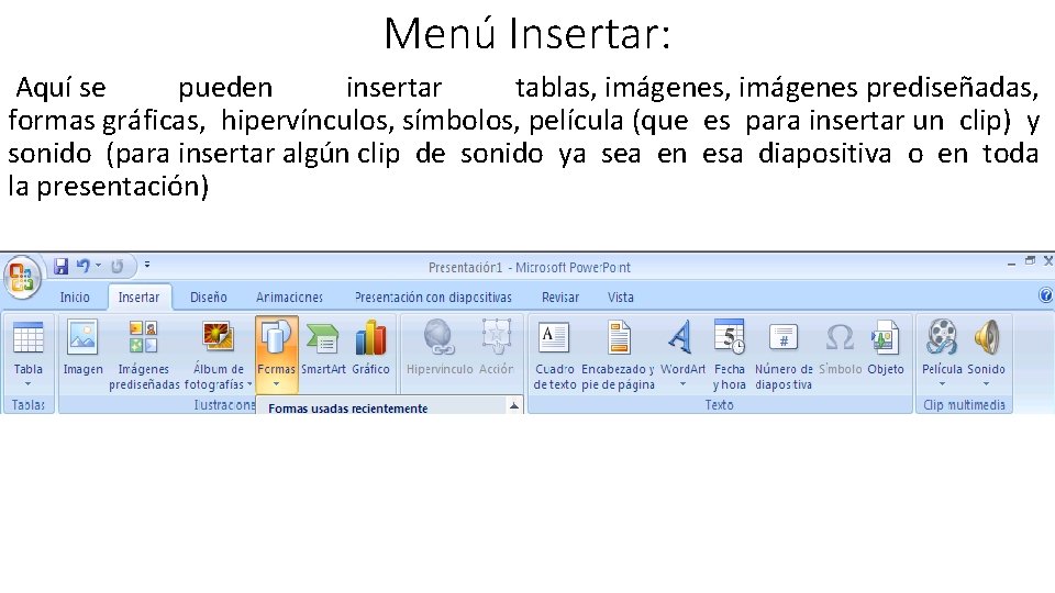 Barra de Men de Power Point Men Archivo