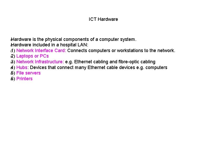 ICT In Context Notes By Steph Garrihy Hospital