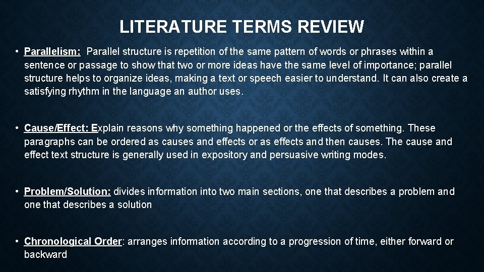 SLO REVIEW Remember This is your FINAL EXAM