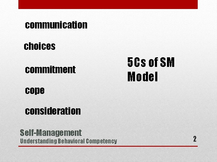 SelfManagement Understanding Behavioral Competency Coping 1 ...